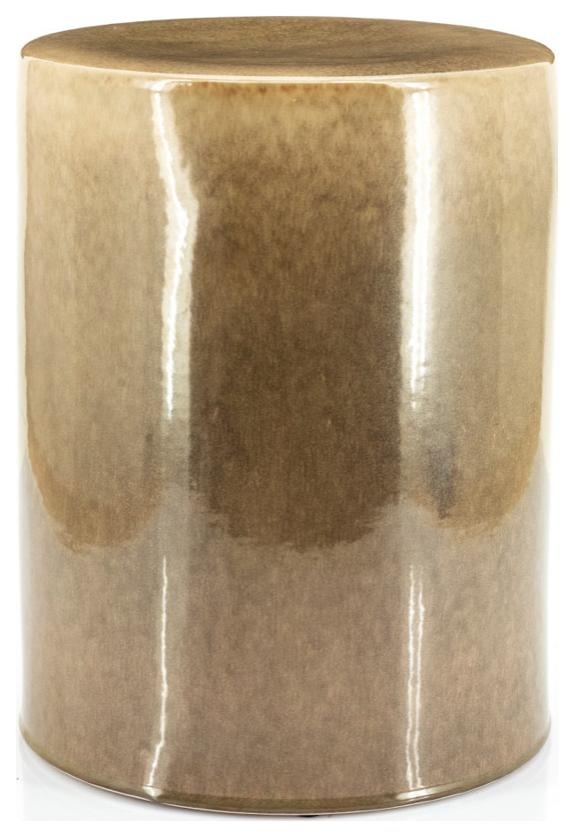 Taupe Ombre Glazed Side Table, By-Boo Dainty - Transitional - Side ...