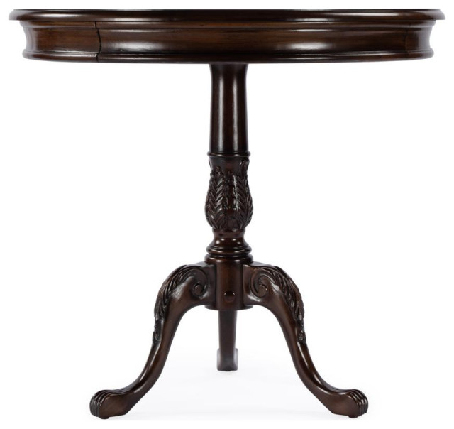 Company Carissa 30 Round Pedestal Foyer Table, Dark Brown ...