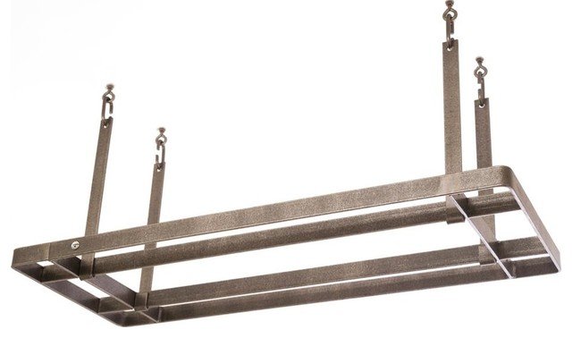 Handcrafted All Bars Ceiling Pot Rack w 12 Hooks Hammered Steel ...