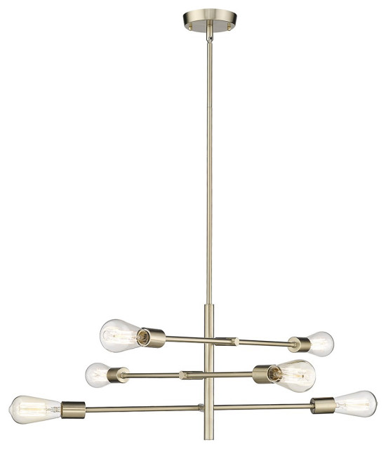 Modern Gold Six Light Pendant from the Decco Collection, 29.500 ...