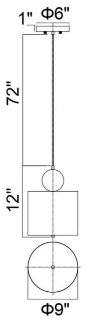 Saleen LED Mini Pendant With Sun Gold & Black Finish, 9 inches - Modern ...