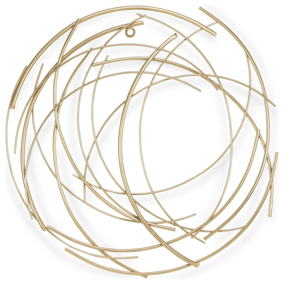 Gold Abstract Round Wall Art - Contemporary - Metal Wall Art - by ...