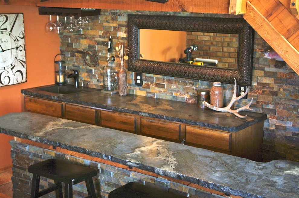 Rustic Outdoor Concrete Countertop Kitchen - Rustic - Denver - by All ...