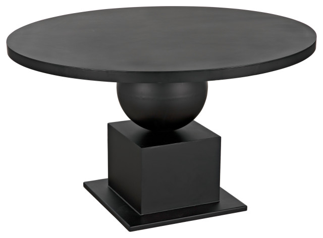 Emira Dining Table, Black Metal - Transitional - Dining Tables - by ...