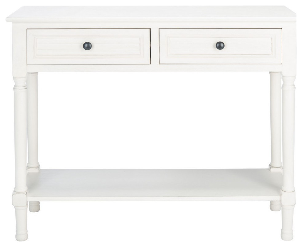 Piper 2 Drawer Console Table, Distressed White - French Country ...