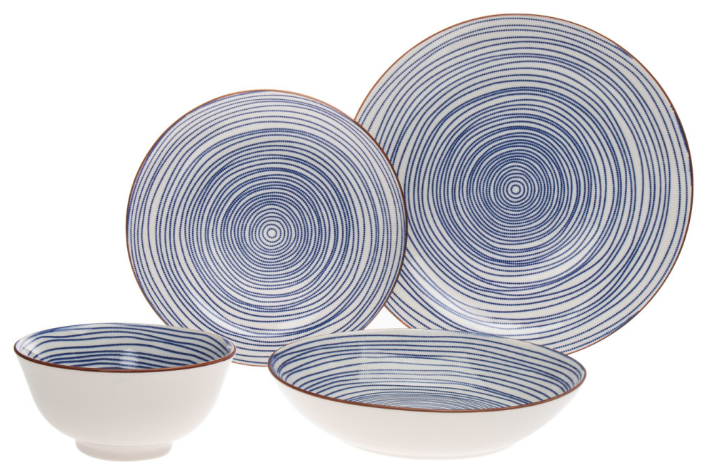 Molino 16 Piece Porcelain Dinnerware Set - Contemporary - Dinnerware ...