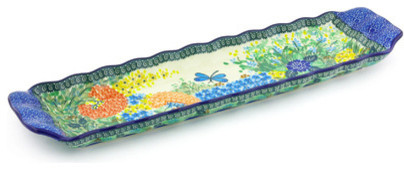 Polish Pottery 20" Stoneware Platter Hand-Decorated Design ...