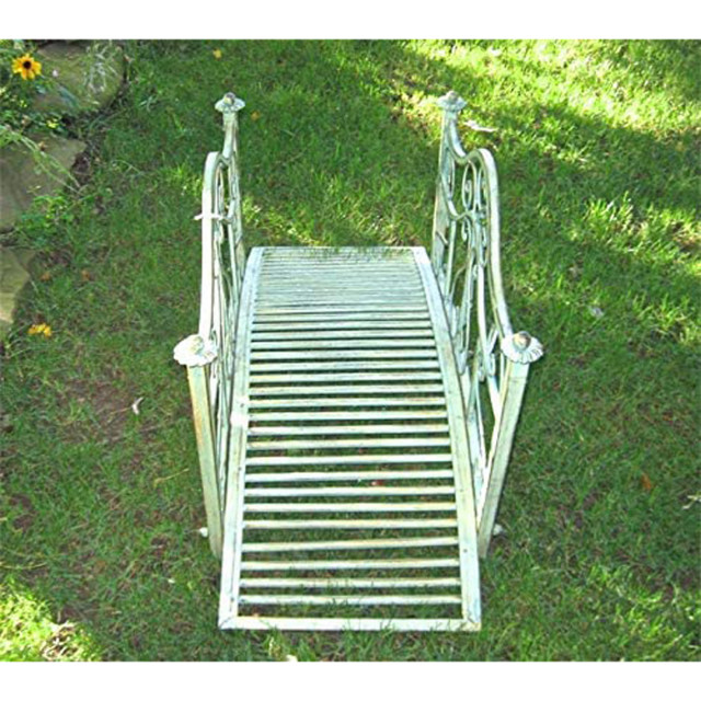 Rustic Green Finish Iron Garden Bridge 18"x40" - French Country ...