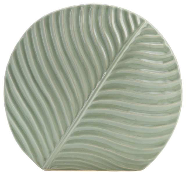 Ceramic 11" Round Botanical Vase, Cucumber - Contemporary - Vases - by ...