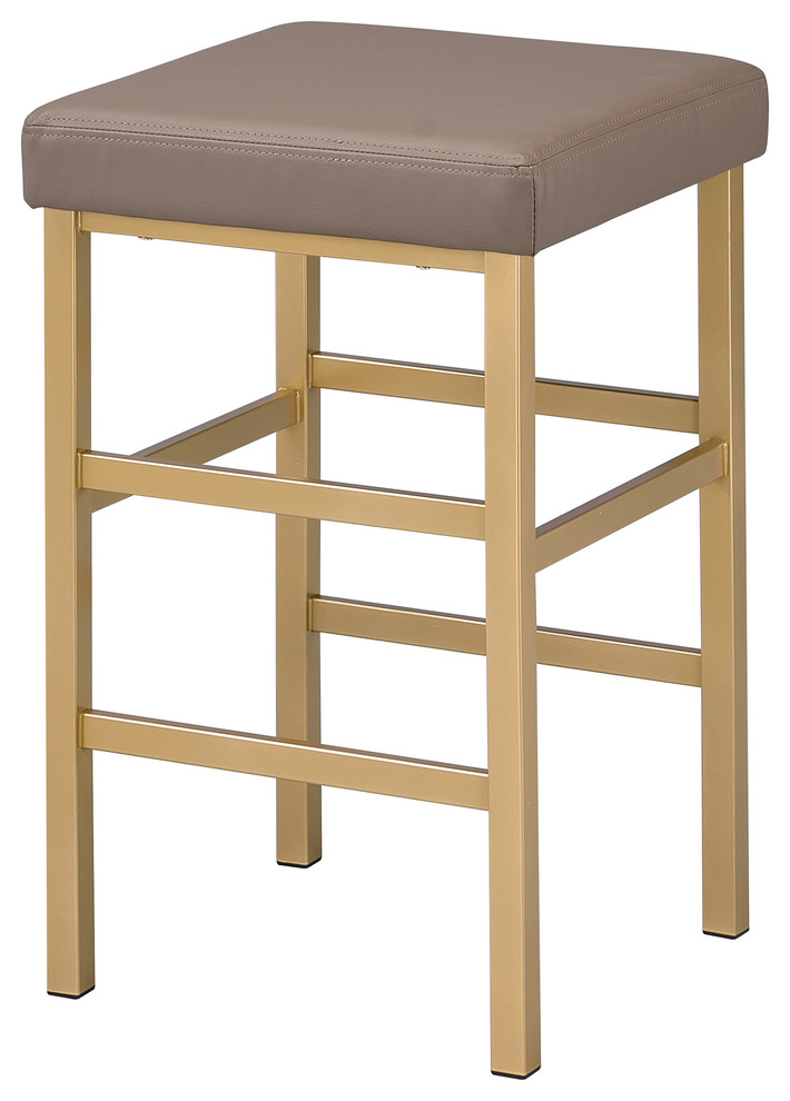 26" Gold Backless Stool, Camel - Contemporary - Bar Stools And Counter ...