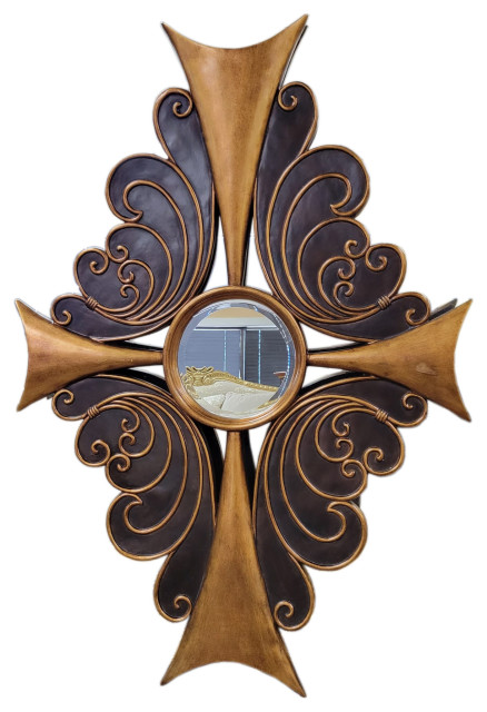 Infinity Walnut Cross Mirror - Mediterranean - Wall Mirrors - by ...