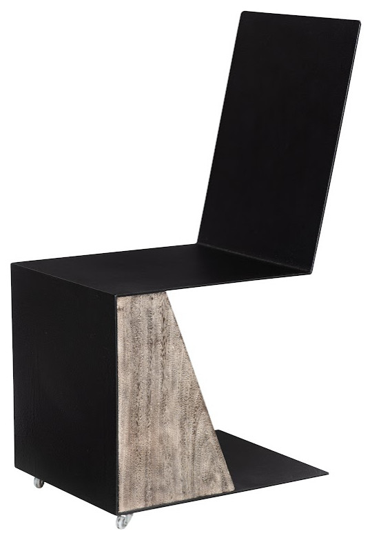 Block Chair With Casters, Gray Stone, 18x16x37"h - Industrial ...