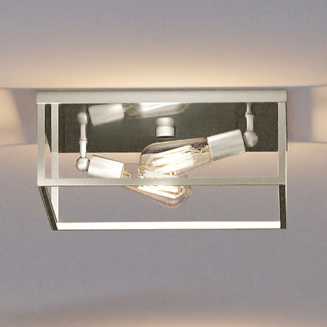 Luxury Modern Ceiling Light, Brushed Nickel - Transitional - Flush ...
