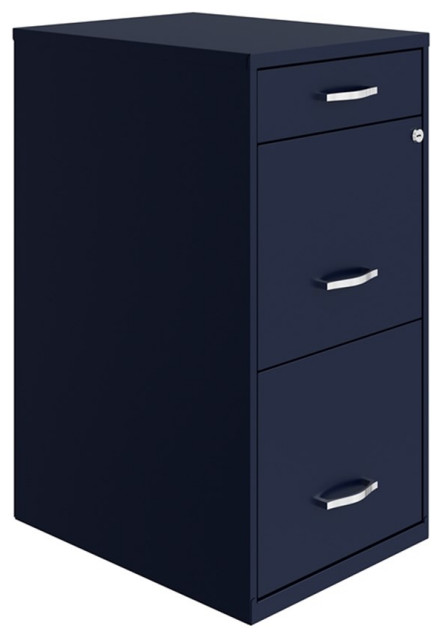 UrbanPro 3 Drawers Vertical Navy Metal Filing Cabinet Pre-assembled ...