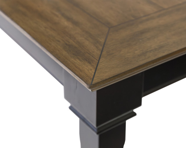 Traditional Wood Kitchen Extension Dining Table, Black - Traditional ...