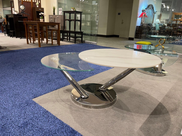 Motion Coffee Table,one ceramic top, one clear glass top - Contemporary ...