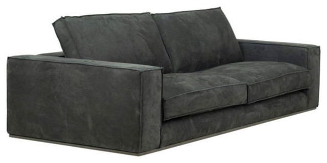 Slate Gray Nubuck Leather Sofa - Transitional - Sofas - by Design Mix ...