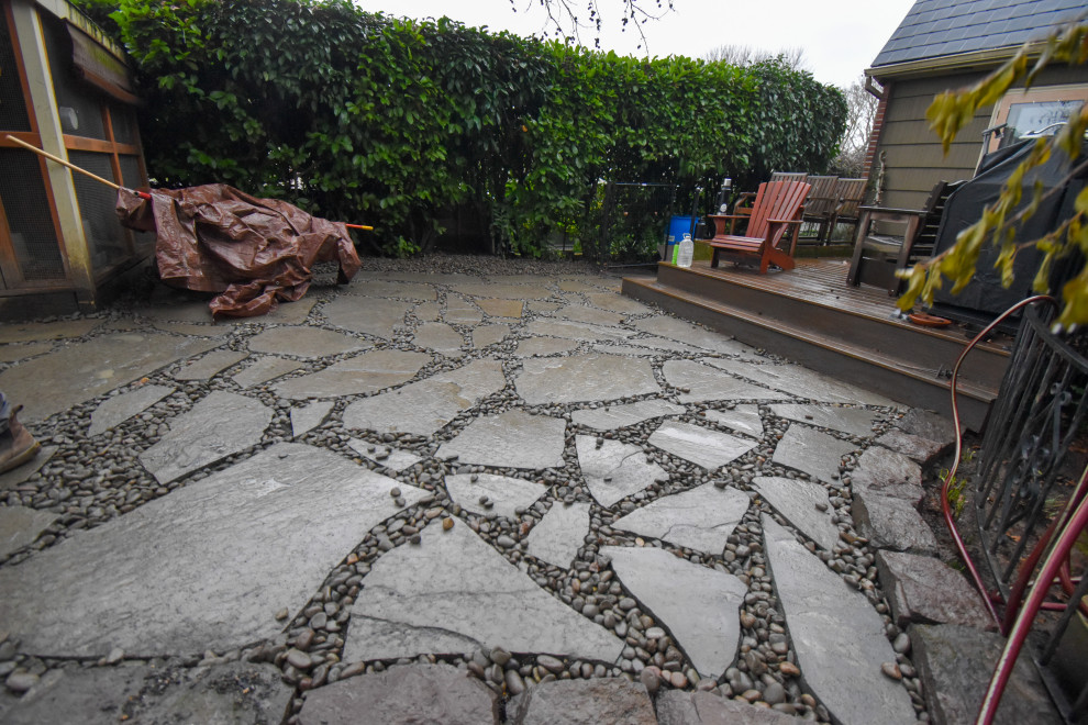 Flagstone Pad Installation - Landscape - Portland - by Prestige ...