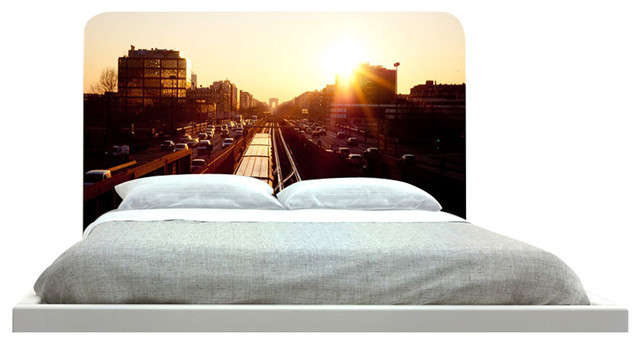 "Train In Paris" Headboard, Queen - Contemporary - Headboards - by ...