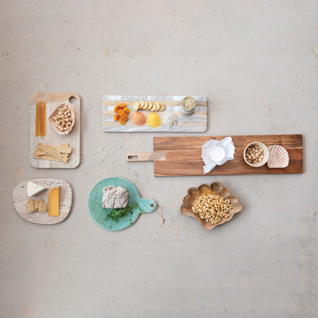 Wide Mango Wood Rectangle Cheese and Cutting Board With Handle ...