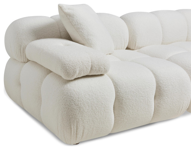 Calliope Cream Vegan Shearling Modular Sofa Cream - Transitional ...