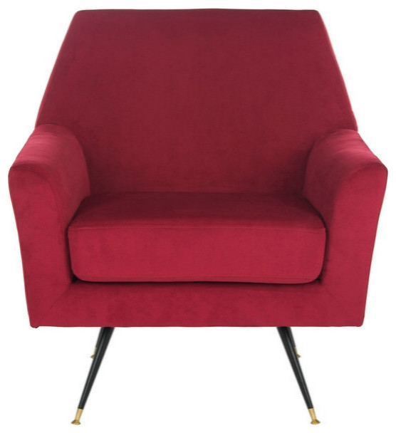 Tellie Velvet Retro Mid Century Accent Chair, Maroon - Midcentury - Armchairs And Accent Chairs ...