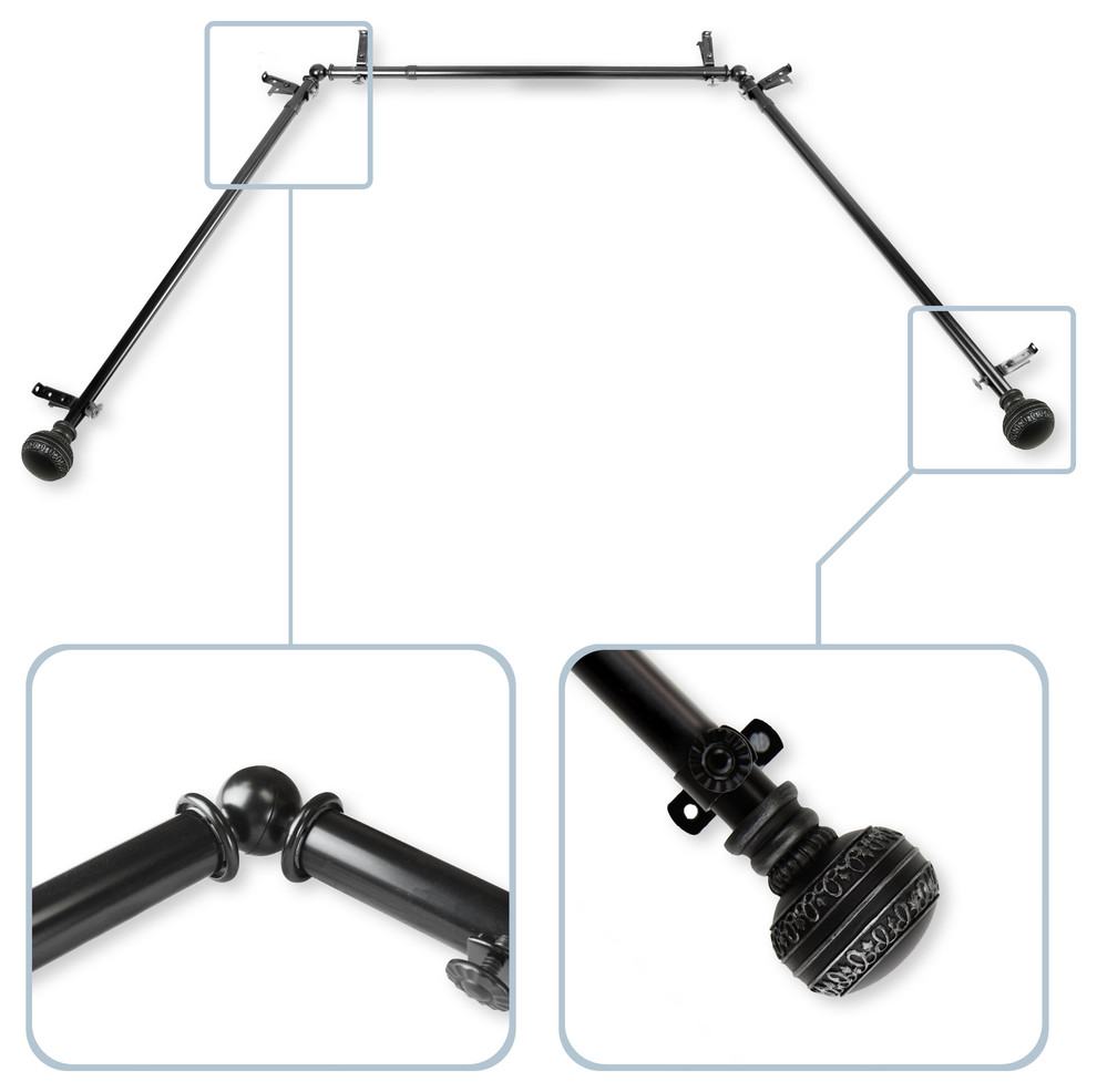 Ornament Bay Window Curtain Rod - Traditional - Curtain Rods - by Rod ...