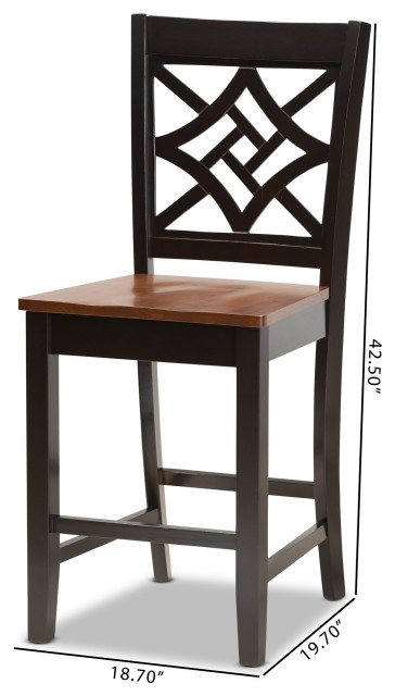 Nicolette Two-Tone Dark Brown and Brown Finished Wood 2-Piece Counter ...