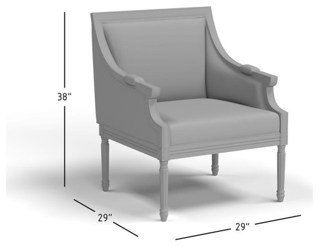 French Detailing Solid Wood Upholstered Accent Chair - KD ...
