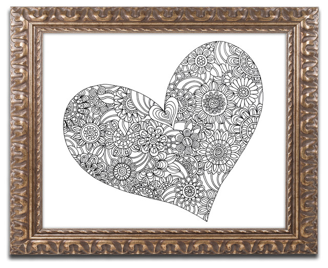 Kathy G. Ahrens 'Mixed Coloring Book 48' Ornate Framed Art, 14"x11 ...