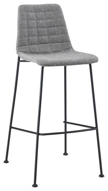 Elma-B Bar Stool, Matte Black Frame and Legs, Set of 2 - Industrial ...