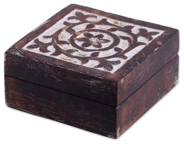 Floral Circle Wood Decorative Box - Farmhouse - Decorative Boxes - by ...