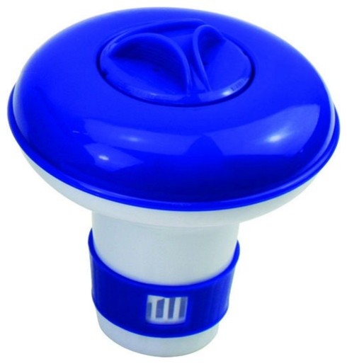 5" Classic Blue and White Floating Swimming Pool Chlorine Dispenser ...