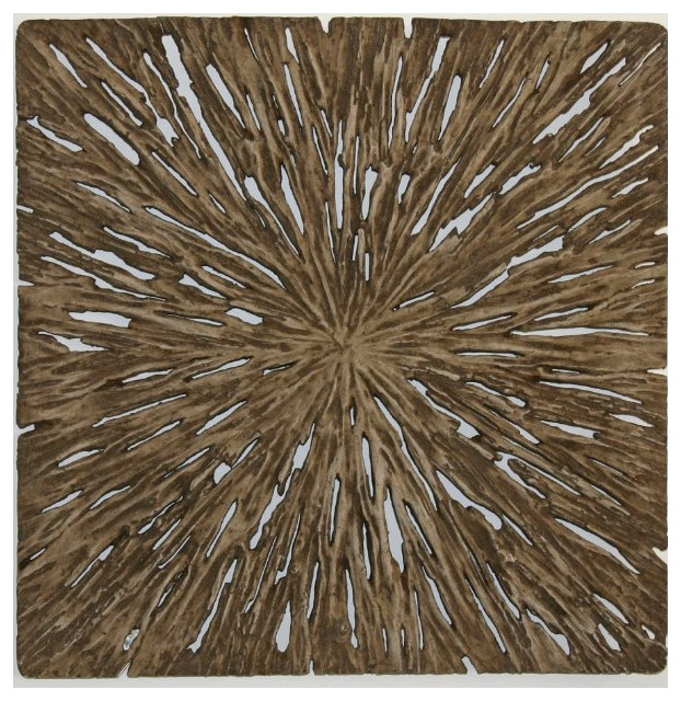 1" x 26" x 26" Brown Square Rotten Wood Wall Decor - Contemporary ...