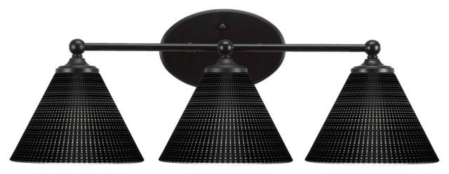 Capri 3-Light Bath Bar, Matte Black/Black Matrix - Transitional ...