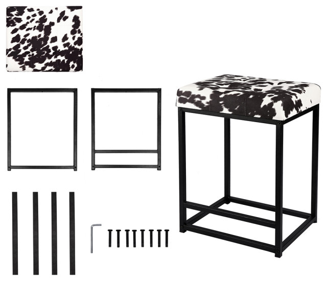 24" Milk Cow Upholstered Barstool, Set of 1 - Southwestern - Bar Stools ...