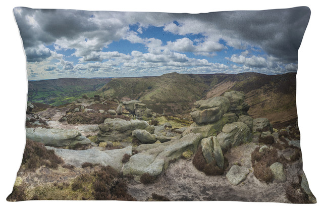 Clouds and Stones under Wild Clouds Landscape Throw Pillow, 12"x20 ...