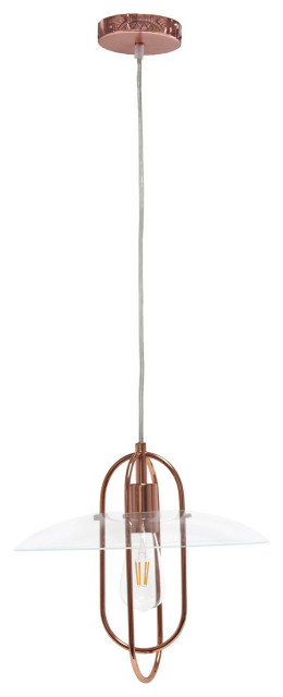 Simple Designs 1 Light Modern Metal Pendant Light - Rose Gold ...