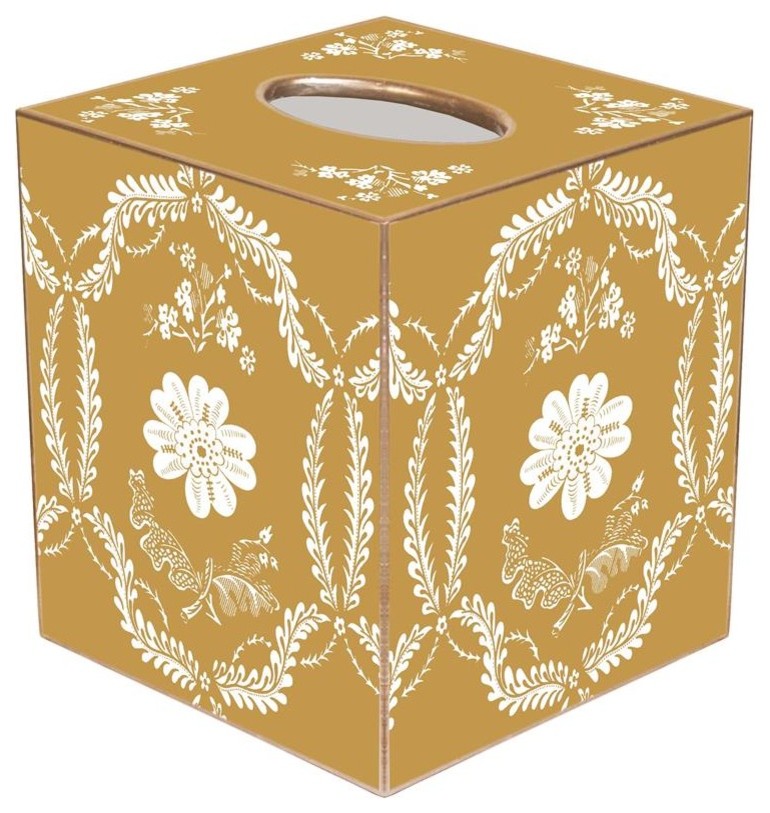 TB466-Mustard Provencial Tissue Box Cover - Traditional - Tissue Box ...