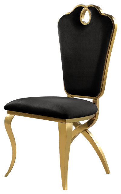 Leona Velvet Royal Dining Chair With X-Shaped Legs, Set of 2 ...