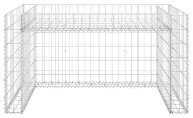 vidaXL Robot Mower Garage Automower Cover with Gabion Raised Bed Steel ...