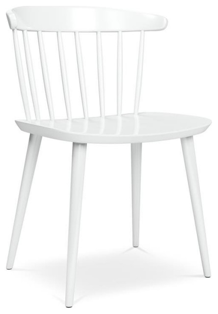 Aron Living Brook 17" Mid-Century Plastic Dining Chair in White ...