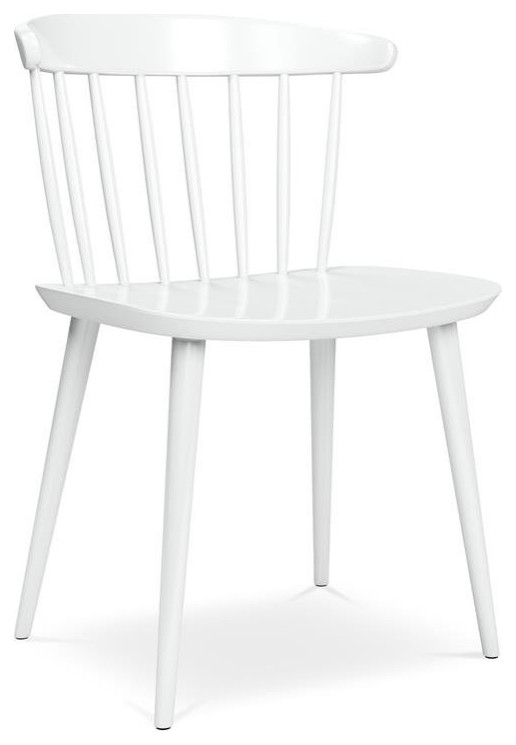 Aron Living Brook 17" Mid-Century Plastic Dining Chair in White ...