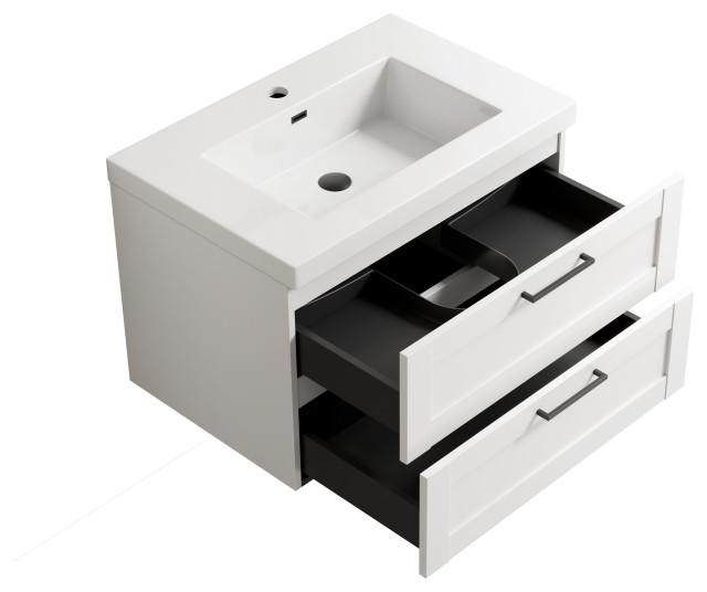 The Cosmo Wall Mounted Modern Bathroom Vanity, 30" - Modern - Bathroom ...