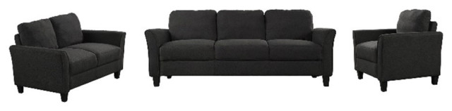 CRO Decor 3 Piece Polyester-blend Sofa Set Upholstered for Living Room ...