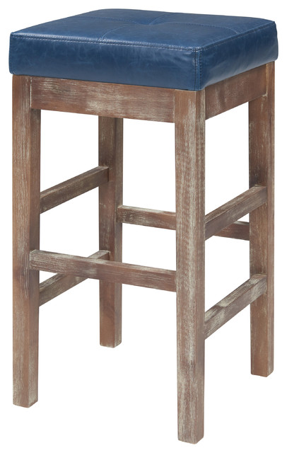 Valencia Backless Leather Counter Stool - Farmhouse - Bar Stools And ...