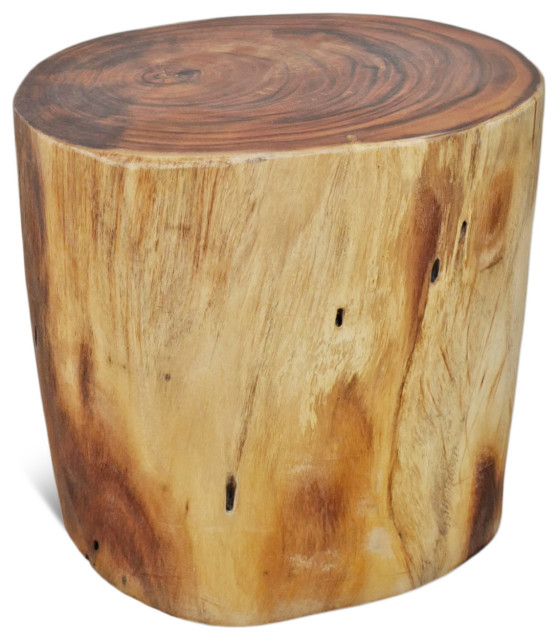Teak Root Oval Stool/Side Table - Rustic - Side Tables And End Tables ...