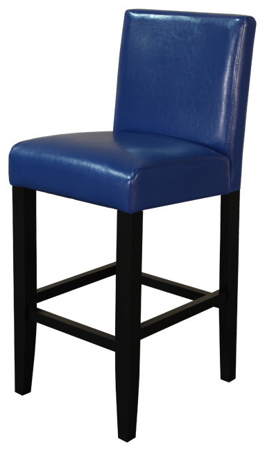 Villa Faux Leather Blue Counter Stool, Set of 2 - Contemporary - Bar ...