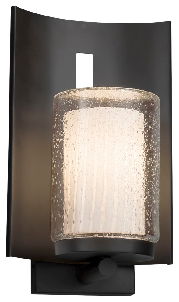 Justice Designs Fusion Embark 1-LT Outdoor Wall Sconce - Matte Black ...