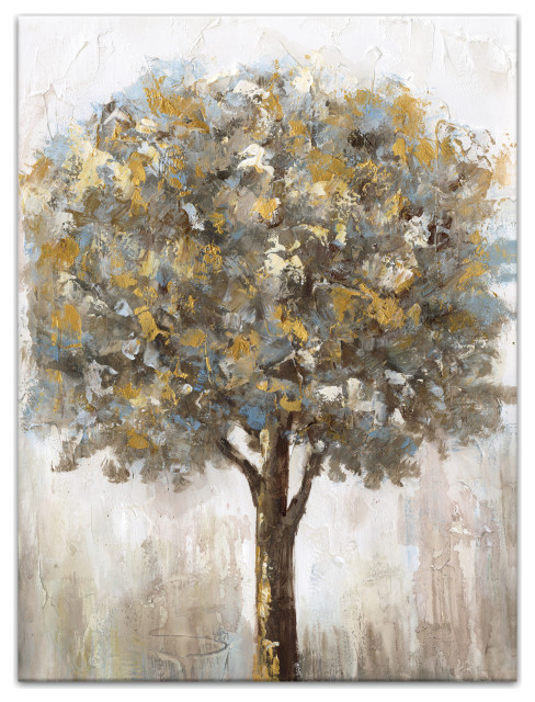 Neutral Painted Tree 30x40 Canvas Wall Art, 30x40 - Contemporary ...